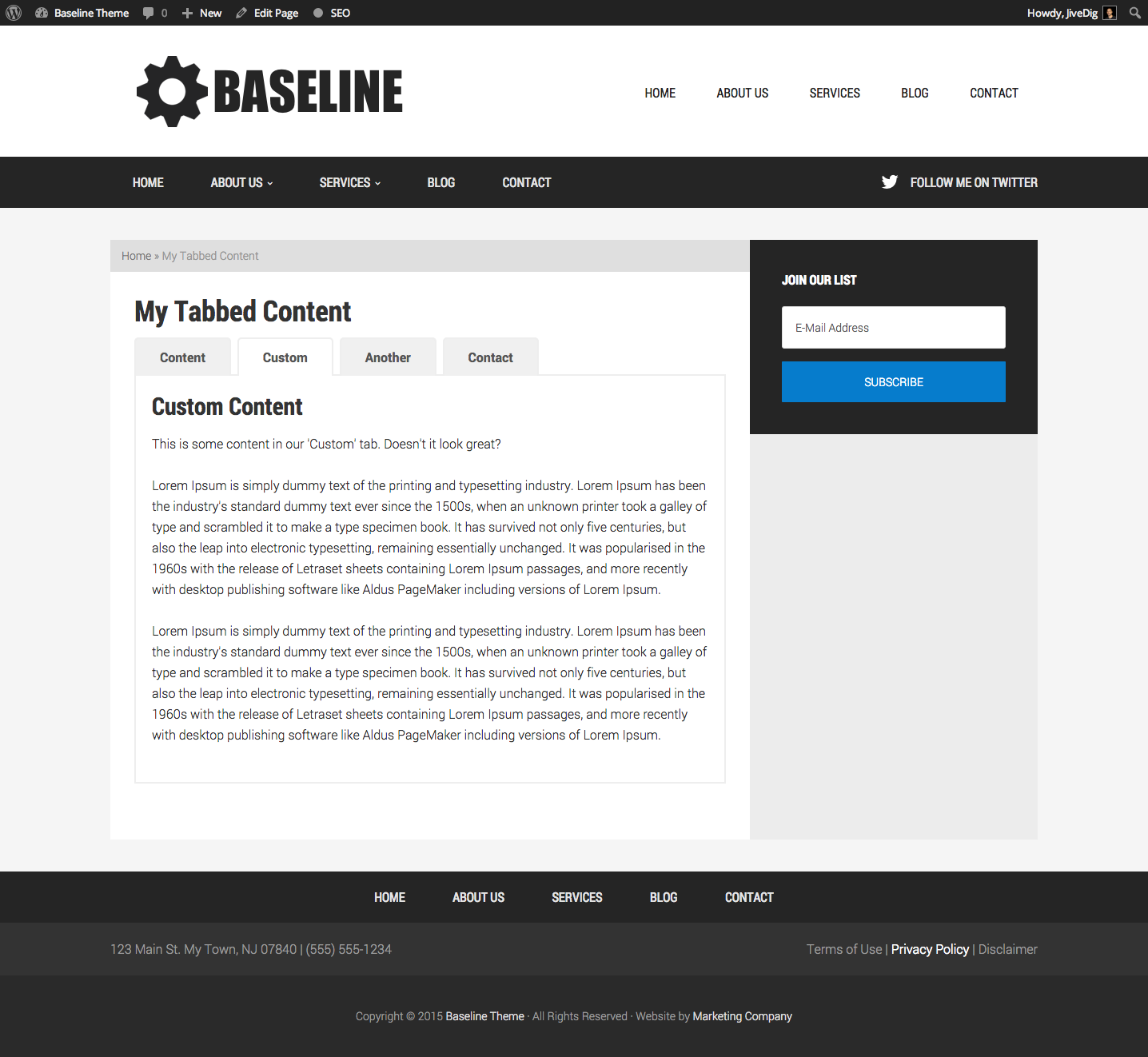 Tabbed Content Page Template In Genesis The Stiz Media Llc